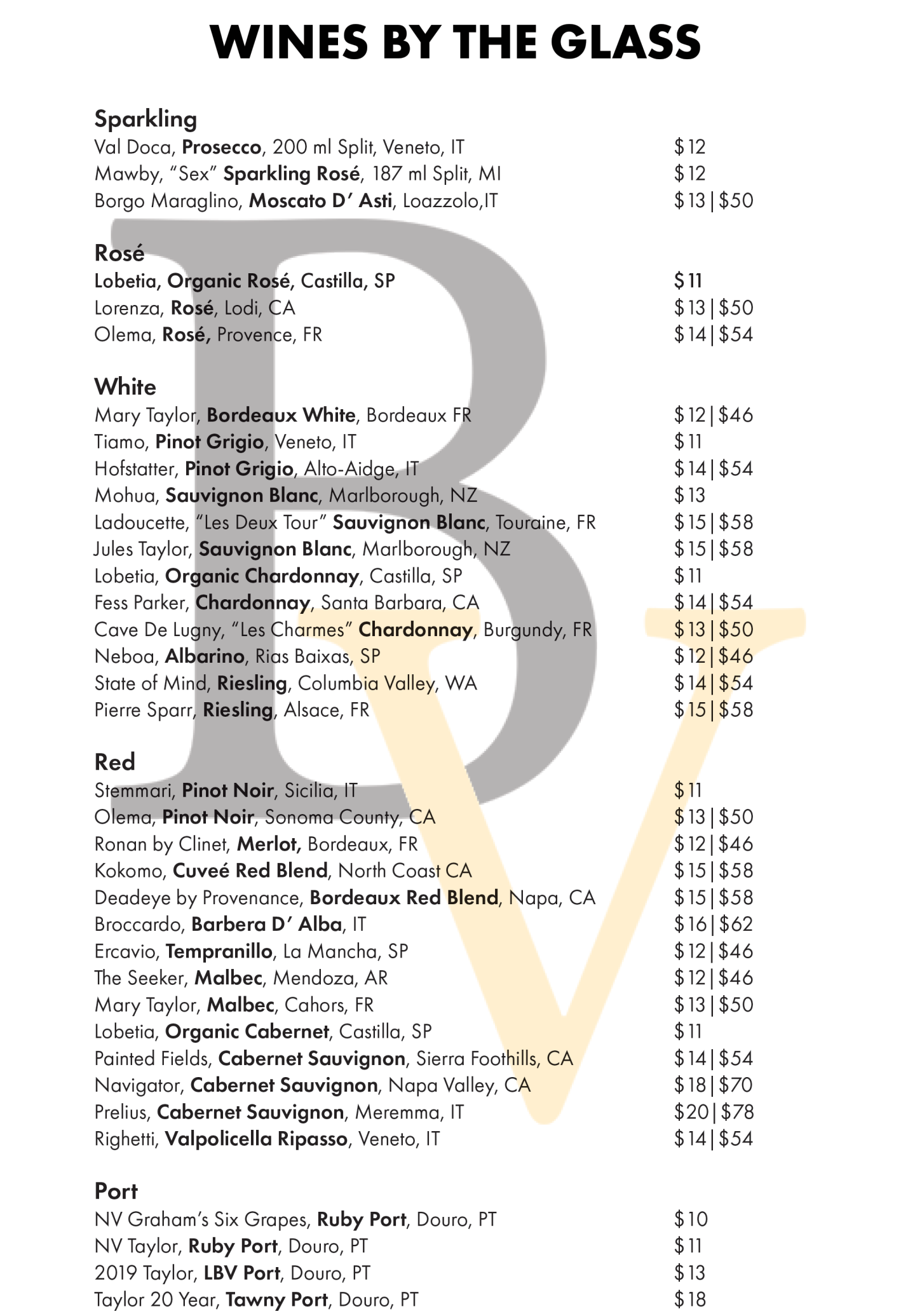 Our Menu - Bar Verona | Casual Food & Craft Cocktails
