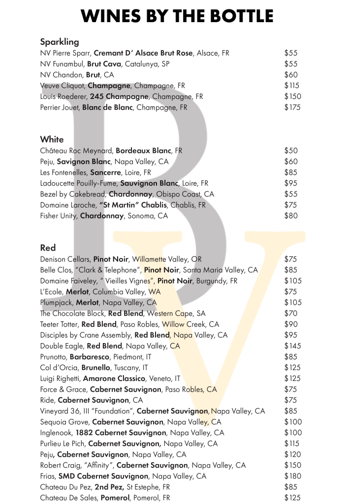 Our Menu - Bar Verona | Casual Food & Craft Cocktails