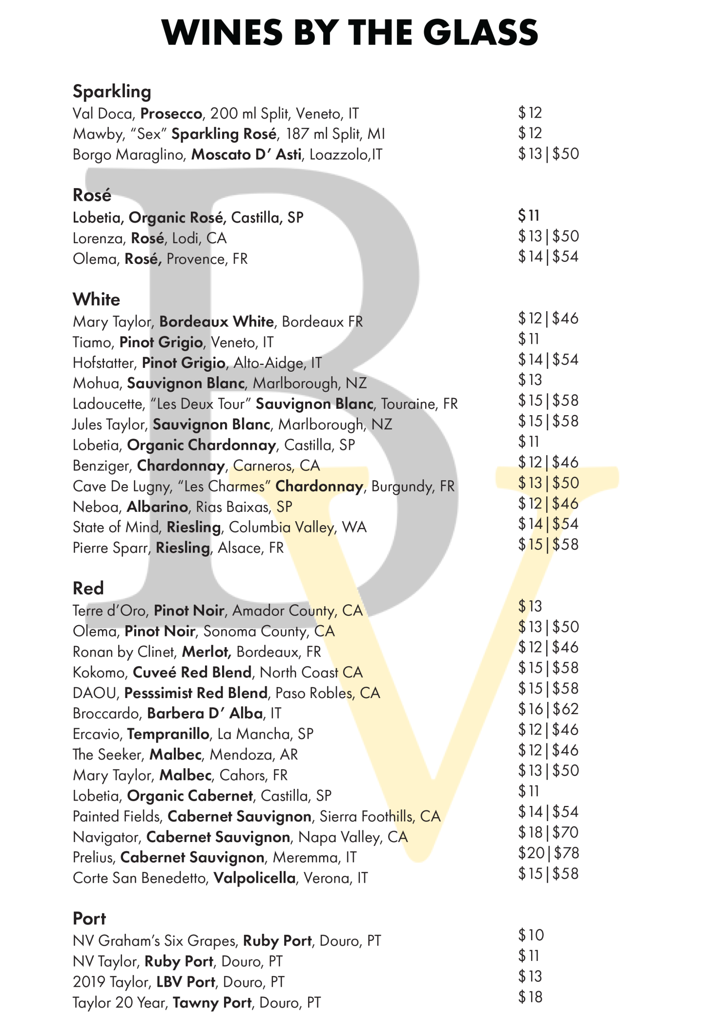 Our Menu - Bar Verona | Casual Food & Craft Cocktails